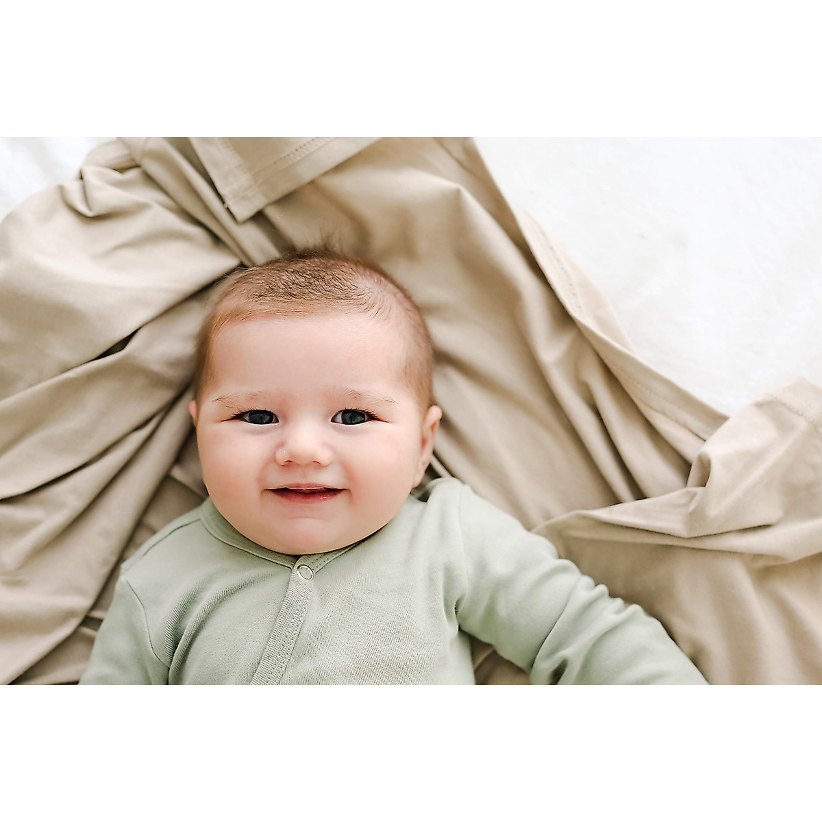 snuggle me Swaddle | Organic Cotton Swaddle Blanket, Soft Stretch, 47 x 47 inches (Birch)