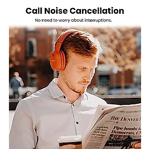 Edifier W800BT Plus Wireless Headphones Over-Ear Headset - Qualcomm® aptX - Bluetooth V5.1 - CVC™ 8.0 Call Noise Cancelling - 55H Playtime - Built-in Microphone - Physical Button and App Control, Red