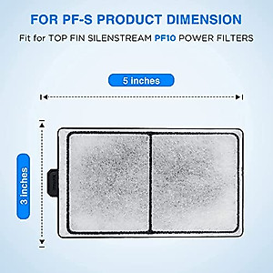HiTauing 12 Packs PF-S Filter Cartridge for Top Fin Silenstream PF10 Power Filters