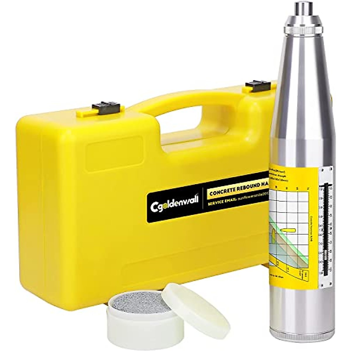 CGOLDENWALL Concrete Rebound Hammer Tester Resiliometer Test Meter Tool within The scope of 1450.38psi-8702.26psi (10-60Mpa) ZC3-A with English Label and Calibration Certificated (Old or New Panel)