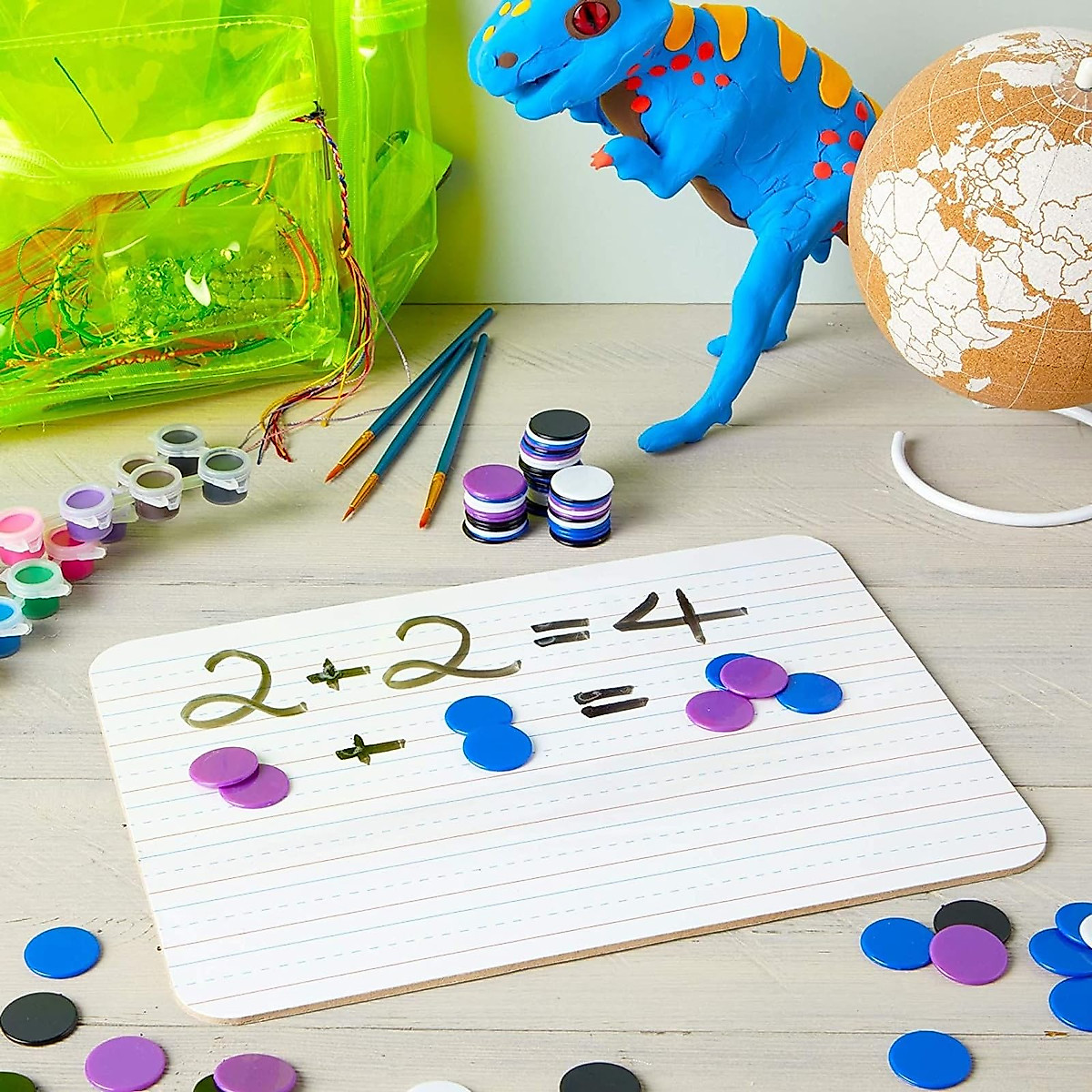 Plastic Counting Chips for Math, Bingo, Poker (4 Colors, 1 In, 240 Pieces)