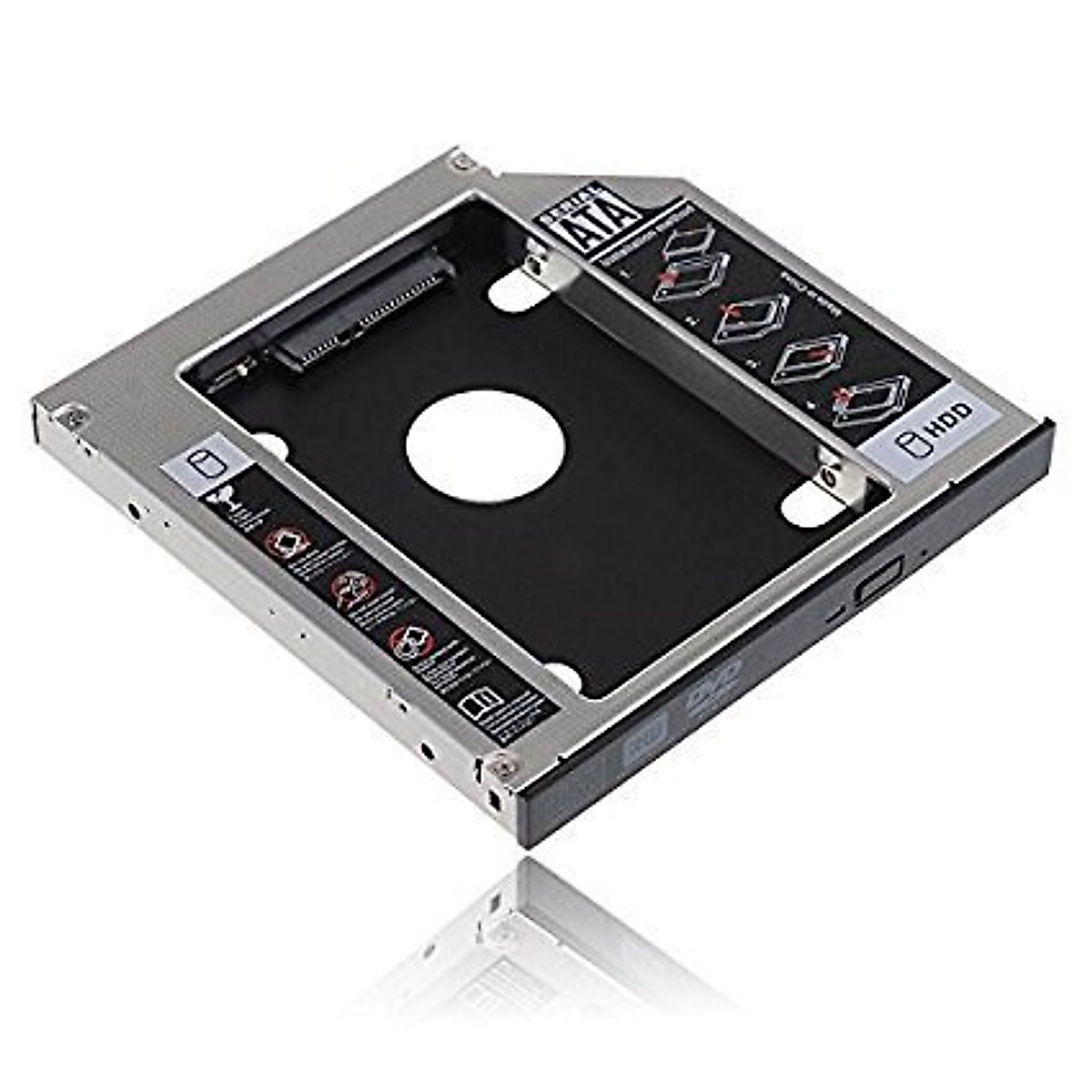 SATA Hard Drive Caddy, Universal 9.5 mm SATA to SATA 2nd SSD HDD Hard Drive Caddy Adapter Tray Enclosures for DELL HP Lenovo ThinkPad ACER Gateway ASUS Sony Samsung MSI Laptop
