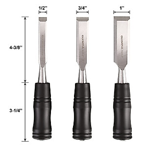 Olympia Tools Wood Chisels, Set of 3, 30-191, 3-piece