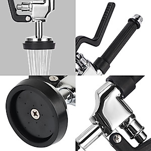 KWODE Spray Valve with Pre-rinse Hose, 38" Flexible Stainless Steel Hose with High Pressure Pre Rinse Spray Nozzle Sprayer Head Assembly Kit for Commercial Restaurant Industrial Kitchen Sink Faucet