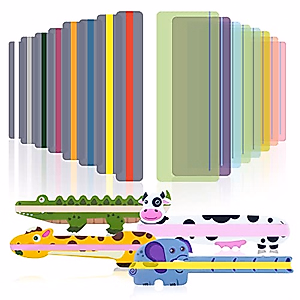 CIOUYAOS 20PCS Guided Reading Strips, Colored and Animal Highlight Bookmarks with 3 Styles Help with Dyslexia for Children Kids and Teacher Supply