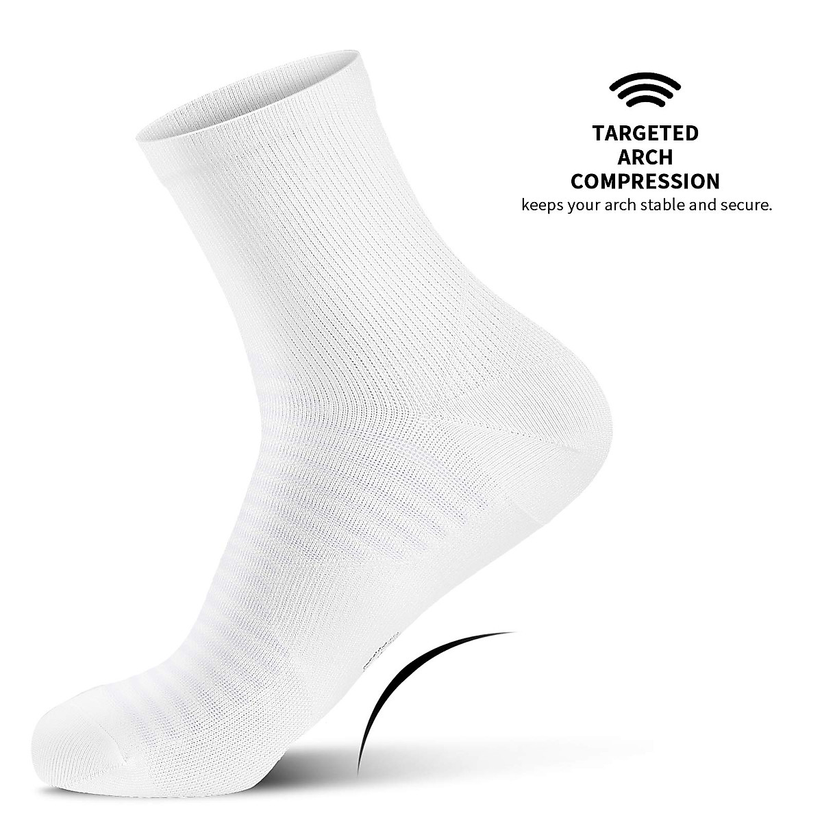 Compression Running Ankle Socks for Men and Women (6 Pairs), Quarter Athletic Socks for Running, Cycling, Golf, Work