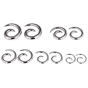 YOFANST Stainless Steel Silver Spiral Taper Expander Piercing Jewelry Ear Stretching Tapers Earring Gauge 6G