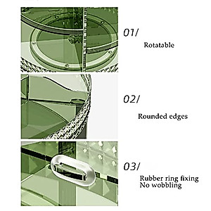 FIZZOQI 360 °Rotating Storage Rack Makeup Organizer Shelf Dressing Table Shelf Acrylic Lipstick Perfume Case Display Stand Cosmetic Organizer Rack