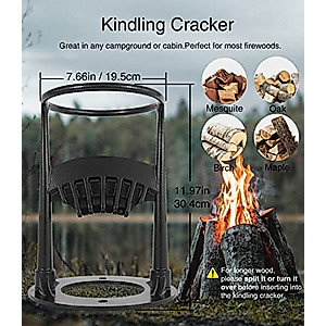 2023 Upgrade Heavy Duty 12lb Kindling Cracker, Firewood Splitter Wedge, Cast Iron Splitting Wedge, No Sharp Edge Wood Splitter, Manual Log Splitter, Maul Kindling Splitter Cracker, 7.7'' x 12''