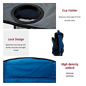 SUNNYFEEL XL Padded Oversized Camping Chair, Heavy Duty Folding Camp Chairs w/Cup Holder and Carry Bag, Portable Lawn Chairs, Foldable Outdoor Sofa for Adults, Sports, Tailgating, Beach,RVing