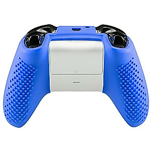 eXtremeRate Soft Anti-Slip Dark Blue Silicone Controller Cover Skins Thumb Grips Caps Protective Case for Xbox One X S Controller - Blue