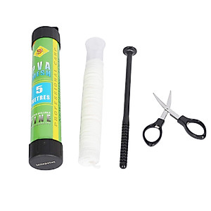 Milepetus PVA Mesh Bait Bags Carp Fishing Mesh Refill Stocking for Boilie Rig w/Funnel and Plunger Carp Fishing Accessory Tools (25MM)