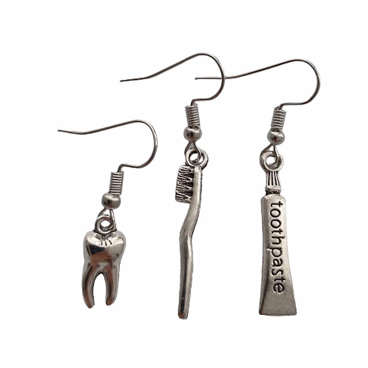 3pcs Tooth Earrings Set, Toothpaste and Toothbrush, Cute Teeth Jewelry, Mom