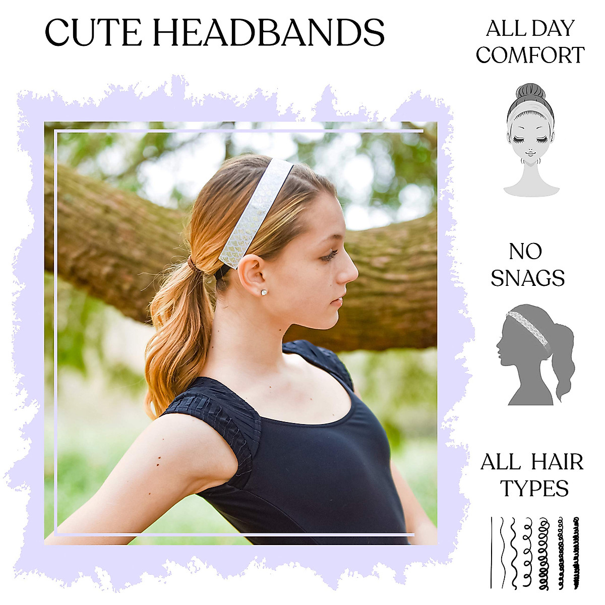 FROG SAC 6 Mermaid Elastic Headbands for Girls, Adjustable Non Slip Headband Hair Accessories for Kids, Stretch No Slip Head Bands for Preteen, Girl Mermaids Birthday Party Favors