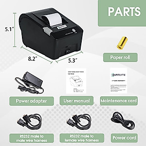 Countlyte Thermal POS Printer C-TP-58PLUS, 58mm Receipt Printer, RS-232 Serial Interface for ESC/POS,Support Connect Money Counter Machine