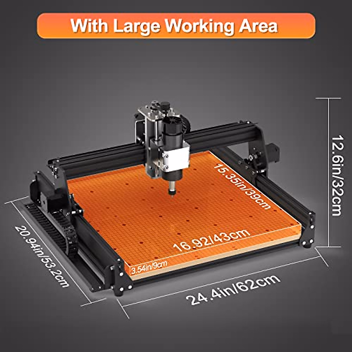 500W CNC Router Machine, 4540 CNC Machine for Metal, 3-Axis Stainless Steel Engraving Milling Machine for Carving Cutting Wood Acrylic PCB MDF Nylon, Working Area 430x390x90mm (16.9x15.4x3.5”)