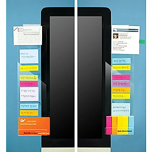 Computer Monitor Message Board memo Message Board Screen Side Panel with Mobile Phone Bracket 2 Pieces (Left and Right)