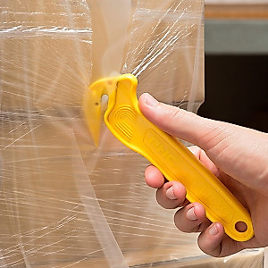 Pacific Handy Cutter DFC364 Film Cutter, w/ Tape Splitter, Disposable, Yellow, 6 Packs