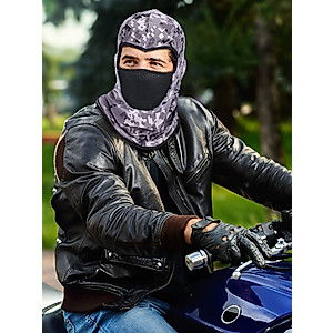 6 Pcs Winter Ski Mask Balaclava Full Face Mask Summer UV Sun Protection Face Cover Dust Windproof Breathable Shiesty Mask(Large,Dark Camouflage Colors)