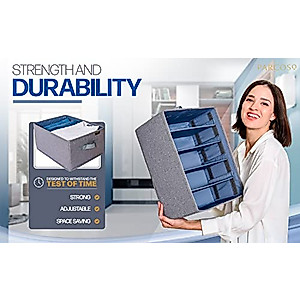 PARCOSO Reinforced Collapsible Storage Bins, 2 Pcs - Closet, Dresser and Drawer Organizers for Clothing - Achieve a Tidier Wardrobe - Ideal for Large Folded Items and Adult Clothes