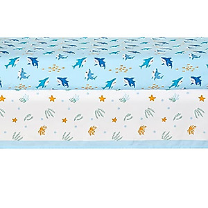 Grand Avenue Baby Shark 3 Piece Crib Bedding Set, 33 x 42, Multi-Color