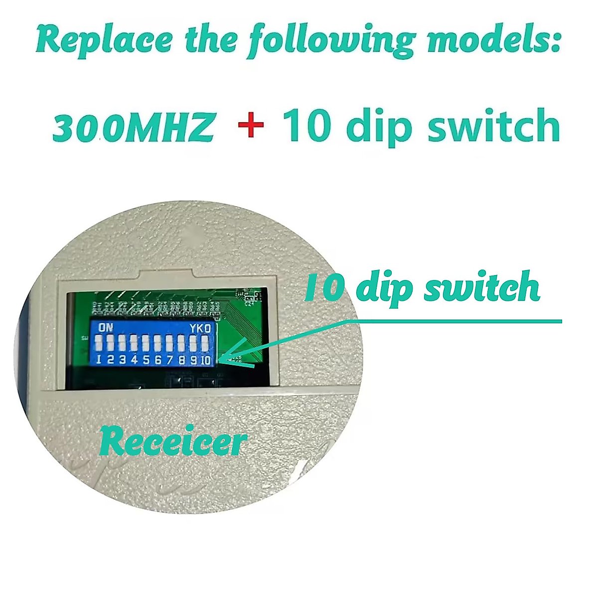 Garage Gate Door Opener Remote Transmitter,Replacement for Linear Multicode 3089 MCS308911,10 Dip Switch,Visor Clip,300mhz,2 Pack