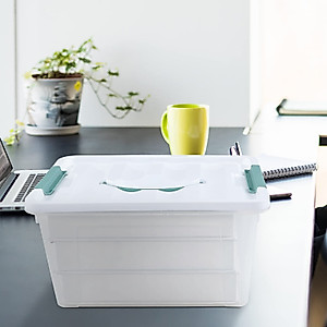 Gainhope 6 Packs 14 L Plastic Stackable Storage Bin Container Box with Latching Lid, Clear Organizer Bin