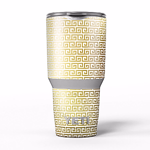 Design Skinz Golden Greek Pattern - Skin Decal Vinyl Wrap Kit Compatible with The Yeti Rambler Cooler Tumbler Cups