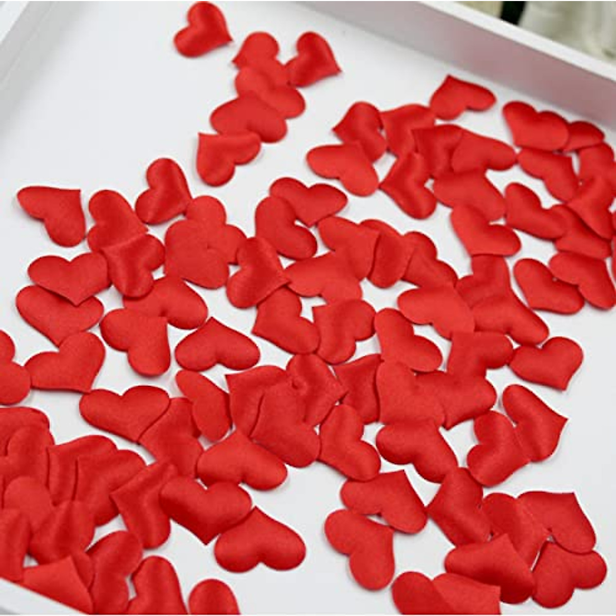 Dzrige 100 Pcs Heart Shaped Petals Love Heart Shaped Sponge Petals Romantic Red Heart Confetti For Party Decoration Handmade DIY Petals Birthday Table Wedding Valentine Day Supplies