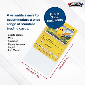 BCW Standard Card Sleeves - Penny Sleeves 2 5/8 x 3 5/8 | 1000 Clear Trading Card Sleeves | Card Protector Sleeves for Baseball, Sports & Trading Cards | 10 Packs of 100 Each