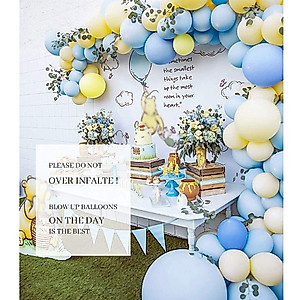 Soonlyn Blue Party Latex Balloons 10ft Baby Blue and Yellow Balloons Garland Arch Kit for Baby Shower Boy Birthday Decorations 18 In 10 In 5 In