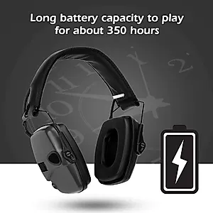Tosuny Electronic Shooting Earmuff, 22dB Noise Reduction Sport Sound Amplification Ear Defender, Foldable Ear Protection Hunting Earmuff with Microphone, Ideal for Shooters, Hunters(Black)