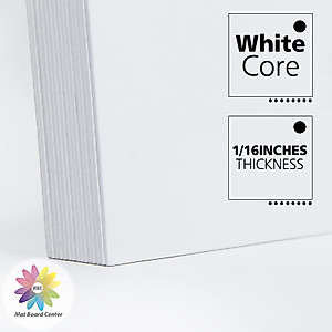 Mat Board Center, Pack of 50 11x14 White Uncut Mat Boards Backing Boards, 4-Ply Thickness, Great for Pictures, Frames, Crafts, Prints