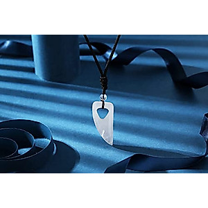 MAIBAOTA Necklaces for Men Adjustable Black Rope Necklace Clear Quartz Crystal Stone Pendant Necklace Men's Jewelry