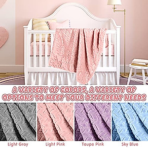 4 Pcs Baby Girl Blankets, Plush Flannel Baby Blanket, Soft and Warm Throw Blankets for Newborn Infant and Toddler, Fleece Blanket for Crib Stroller (30 x 40 Inch)