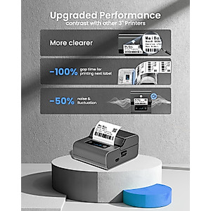 Phomemo M221 Label Maker, Newest Upgraded 3 Inch Bluetooth Thermal, Easier & More Stable, for Product, Address, Barcode, Small Business, Portable Label Printer DIY on Phone/PC, Space Gray,+100 Labels