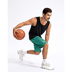 G Gradual Men's Basketball Shorts with Zipper Pockets Lightweight Quick Dry 11" Long Shorts for Men Athletic Gym(Green,L)