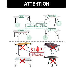 ruiru bro Table Leg Extenders for Folding Tables Straight/Bent Leg,Heavy Duty Folding Table Leg Extensions,2 Levels/Heights Adjustable Risers-Ideal for Improving Your Back Pain(4-Pack)