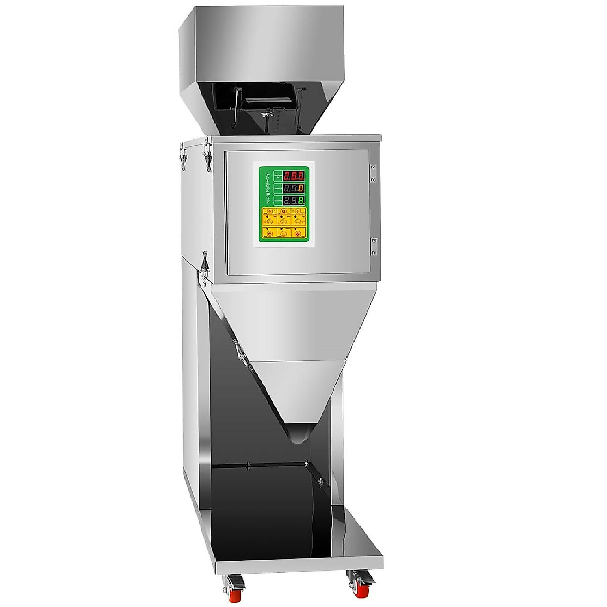 Particle Filling Machine, 10-999g Automatic Particle Weighing Filler Depenser, Intelligent Bottle Bag Pouch Split Quantitative Packing Filler with Foot Pedal for Tea Seeds Grains Flour Beans Glitter