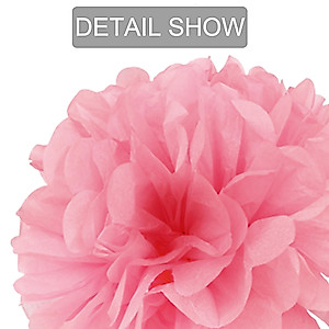 MEIYKO Baby Shower Decorations, 12PCS Sage Green Pink White Tissue Paper Pom Poms for Boho Bridal Shower Birthday Wedding Shower Engagement Party Decorations