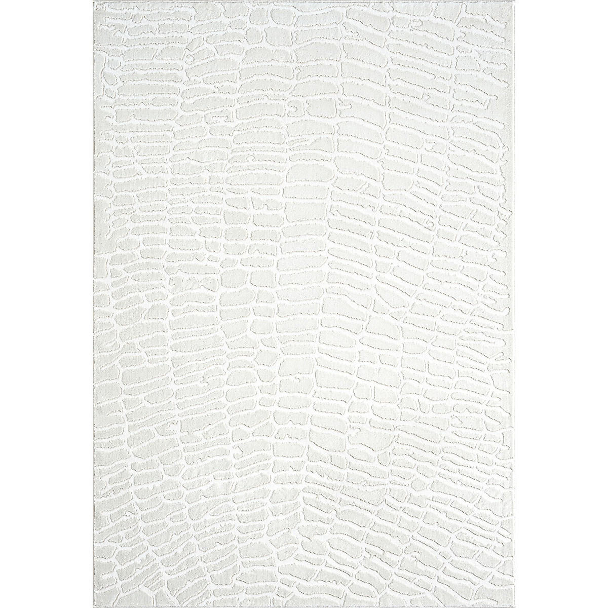 Abani Cream Area Rug for Living Room, Bedroom - Pebble Pattern - 8 x 10 - Durable & Easy to Clean