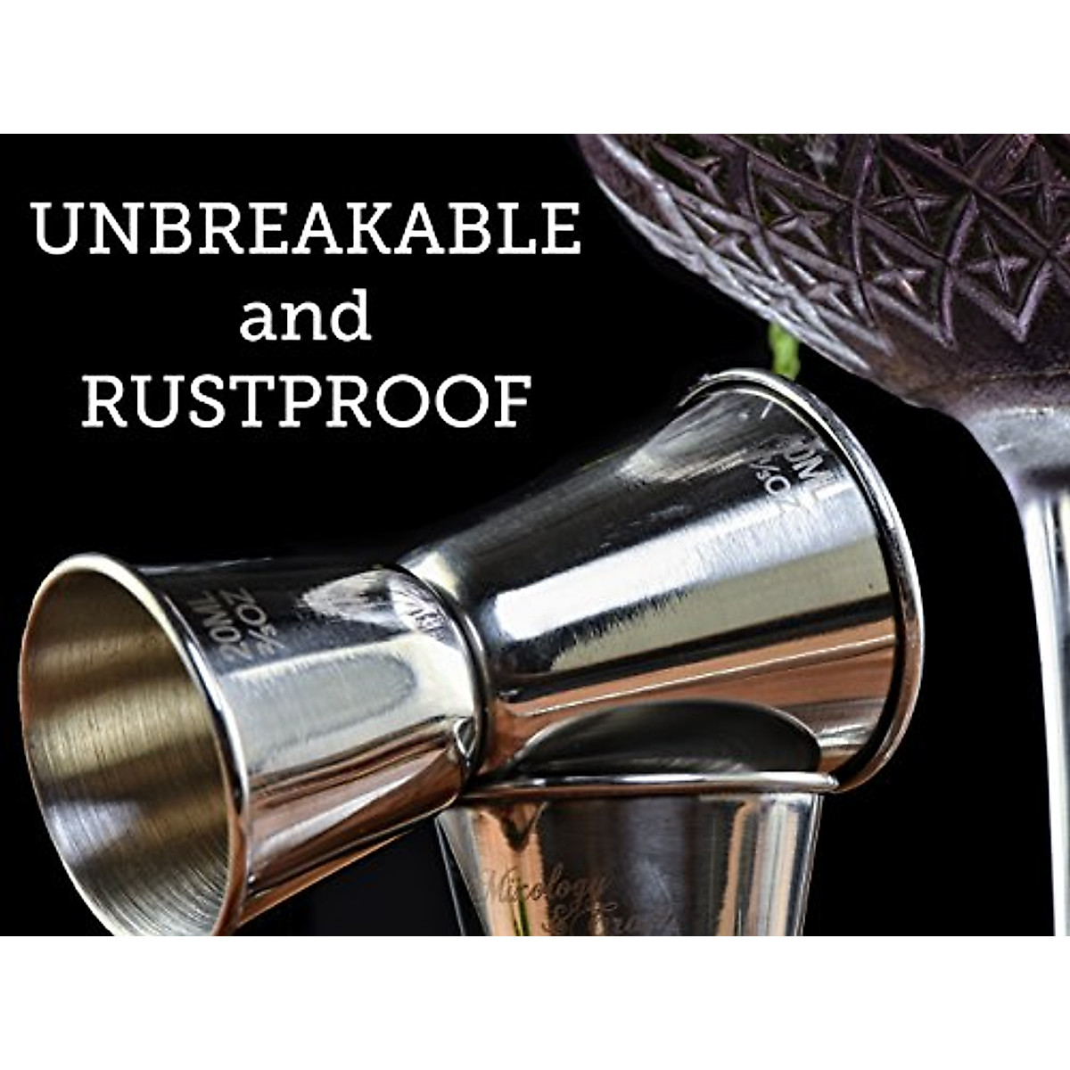 Bar Jigger Set for Bartenders | Double Jiggers Shot Pourer Measuring Tool | 2x Cocktail Jigger Stainless Steel Holds ½ oz to 1⅓ oz | The Best Liquor Measuring Tools for Perfect Cocktails