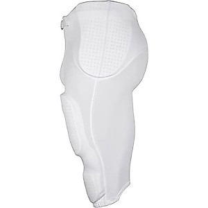 CHAMPRO Boys' Safety Integrated Football Practice Pant with Built-in Pads, White, Medium