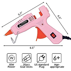 Liumai , Mini Hot Glue Gun Kit with 20 Glue Sticks for Crafts School DIY Arts Home Quick Repairs