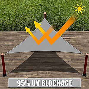 ShadeMart 28' x 28' x 28' Grey Sun Shade Sail Triangle Canopy Fabric Cloth Screen, Water Air Permeable & UV Resistant, Heavy Duty, Carport Patio Outdoor - (We Customize Size)