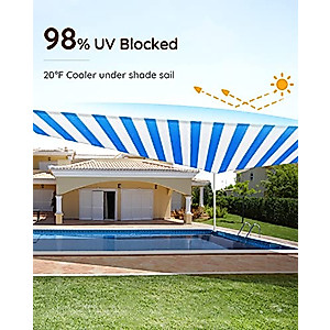 Quictent 20x20x20ft 185G HDPE Triangle Sun Shade Sail Canopy 98% UV Block Outdoor Patio Garden with Hardware Kit