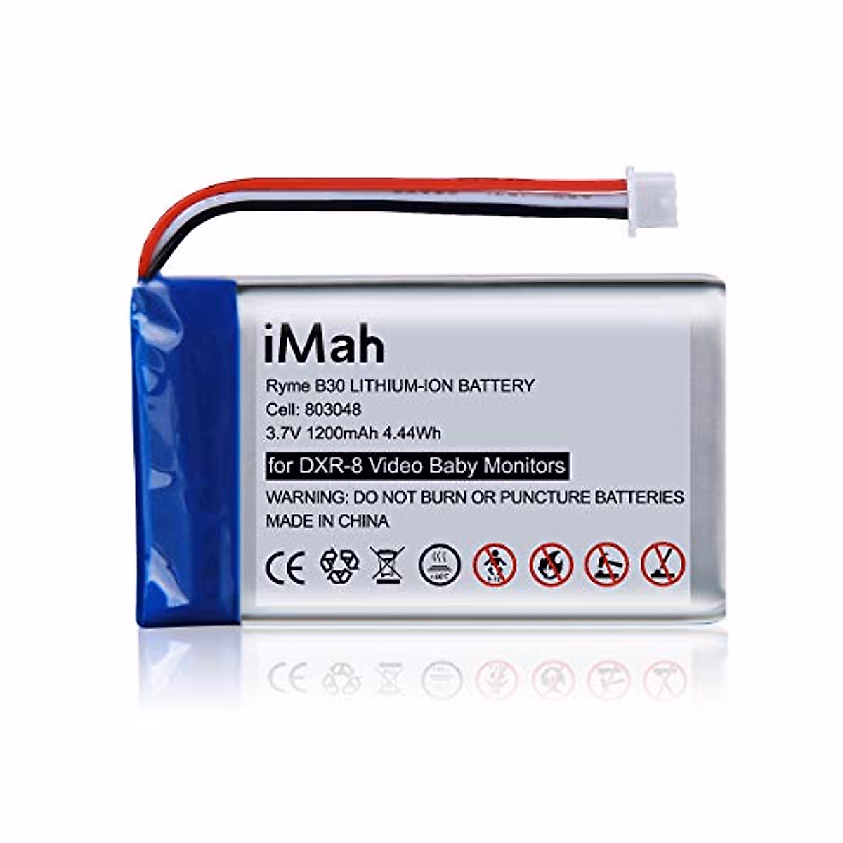 iMah Replacement for Infant Optics DXR-8 Baby Monitor Battery Sp 803048 3.7V 1200mAh Lithium-ion Rechargeable, Pack of 2