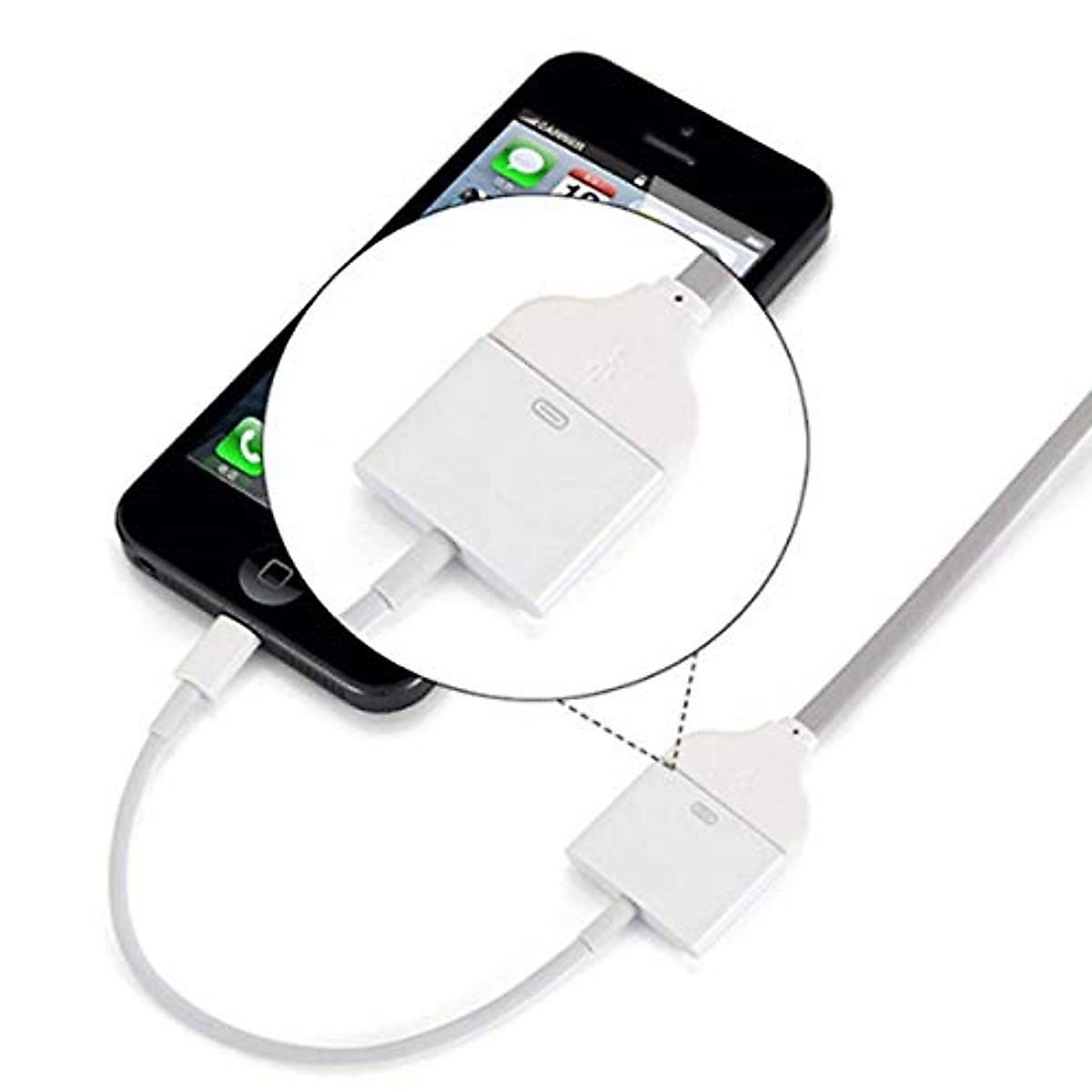 Apple Lightning to 30 Pin Adapter,MFi Certified 8 Pin Male to 30 Pin Female Connector Converter with iPhone Lightning Charger Cable Cord Compatible iPhone 12 11 X 8 7 6P 5S 4S 4 3 3G/iPad/iPod White