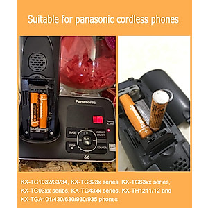 Triangle Power 6 Pack HHR-55AAABU NI-MH Rechargeable Battery 550mAh AAA 1.2V Batteries for Panasonic Cordless Phones