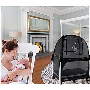 Aussie Cot Net Crib Tent Fits a Pack n Play - Portable Travel Tent to Keep Baby from Climbing Out - Black Crib Netting Helps Settle Baby to Sleep Better and Longer